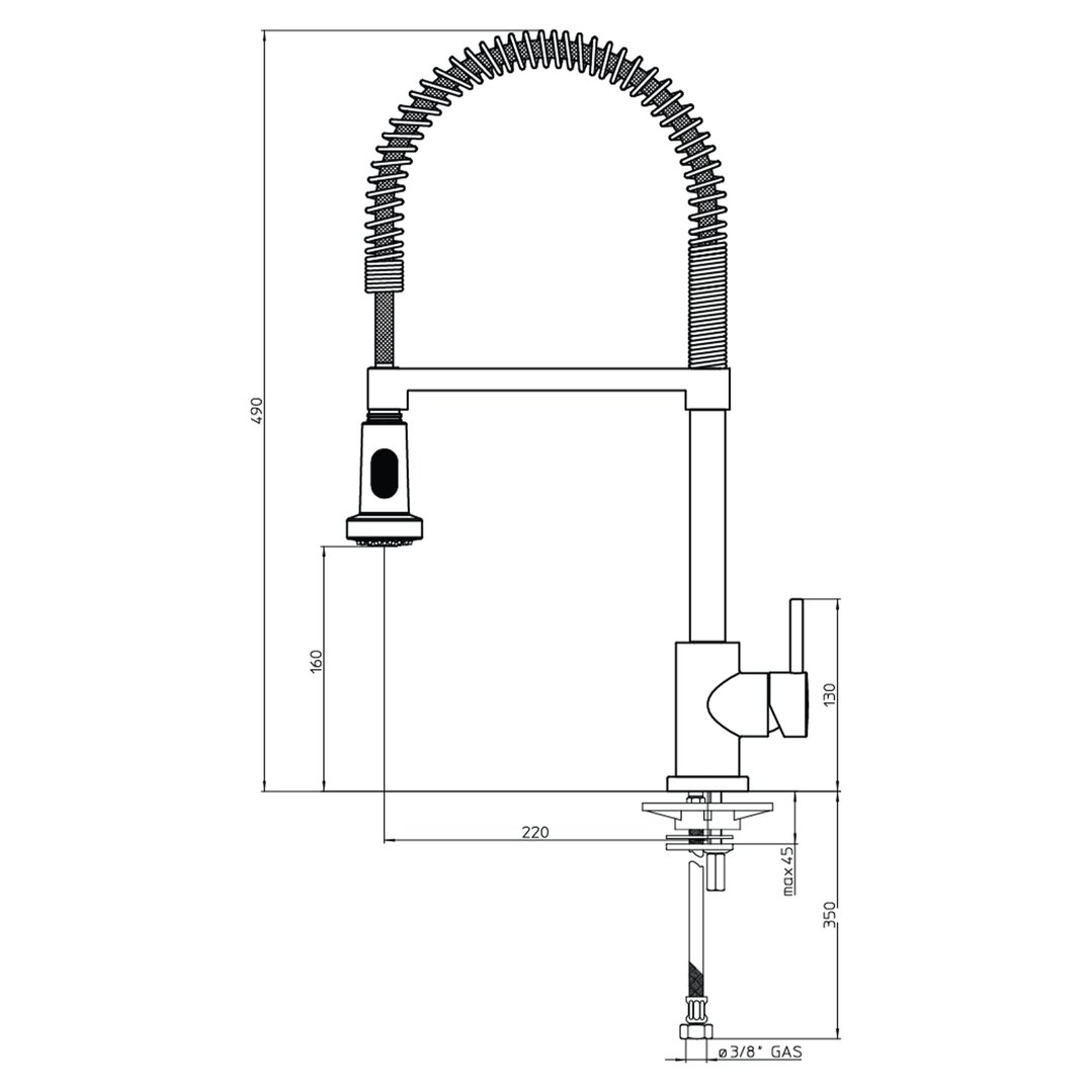 Franke Professional Flexible Spray Tap TA7181 - Bing Lee
