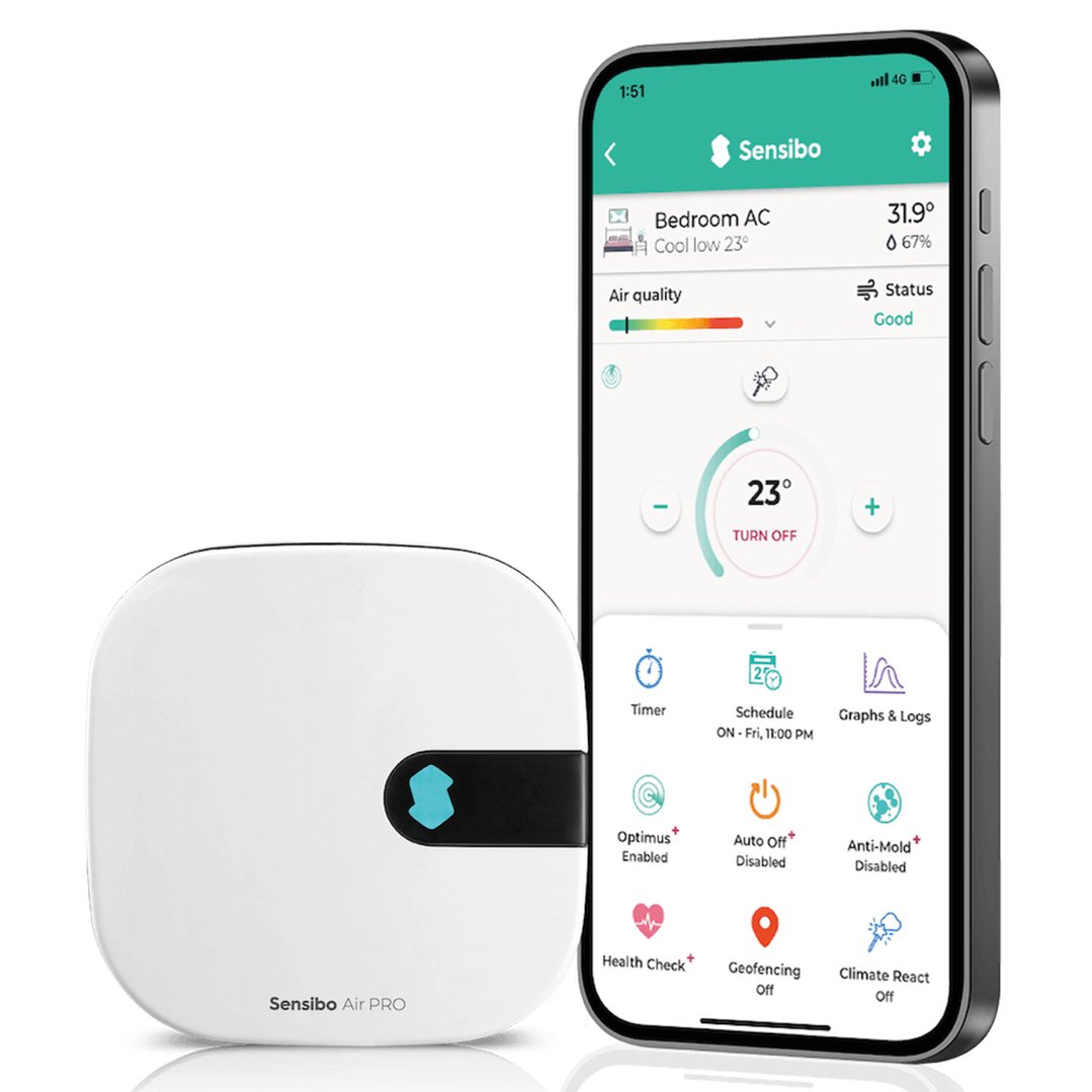 Sensibo Air Pro Smart AC Controller with a Built-in Air Quality Sensor ...