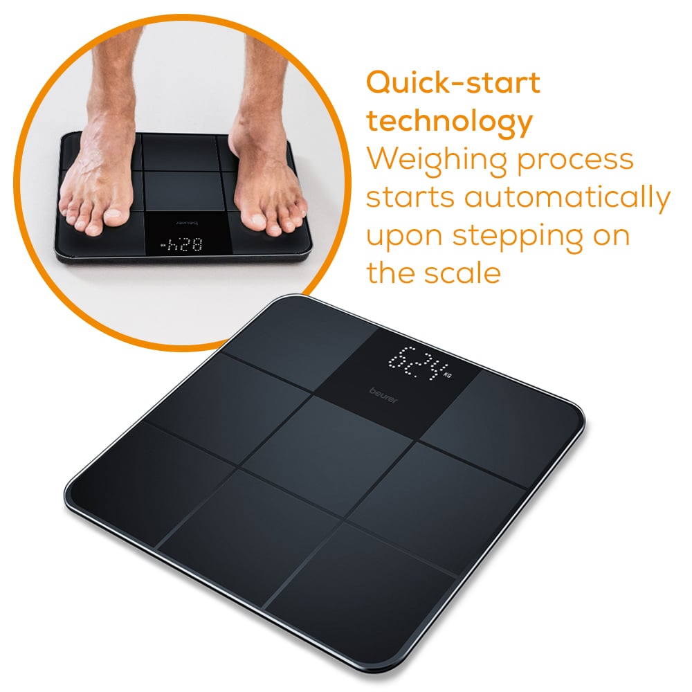 Beurer Digital Glass Scale Black. GS235BLK - Bing Lee - Bing Lee