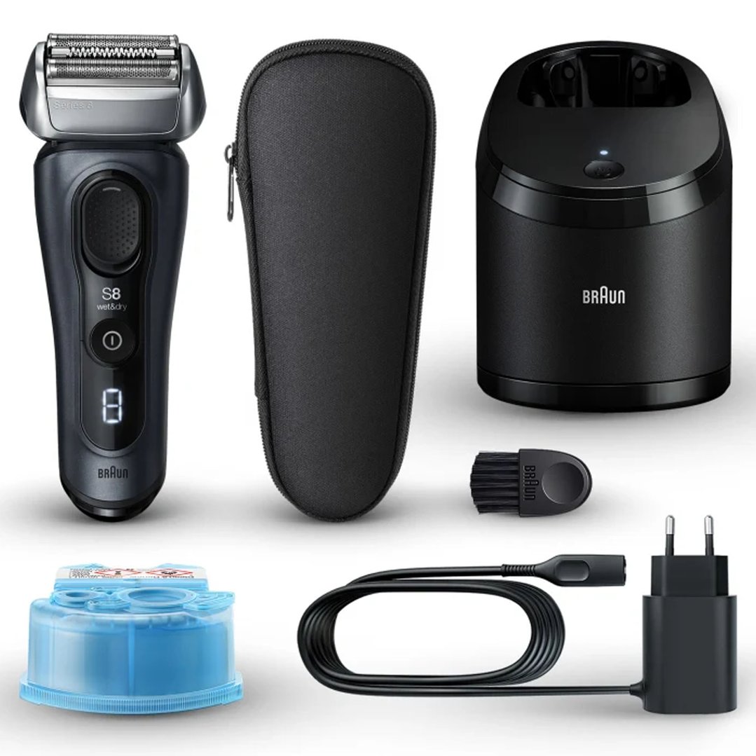 Braun 8 Series Wet and Dry Electric Shaver with Automatic Cleaning Base ...
