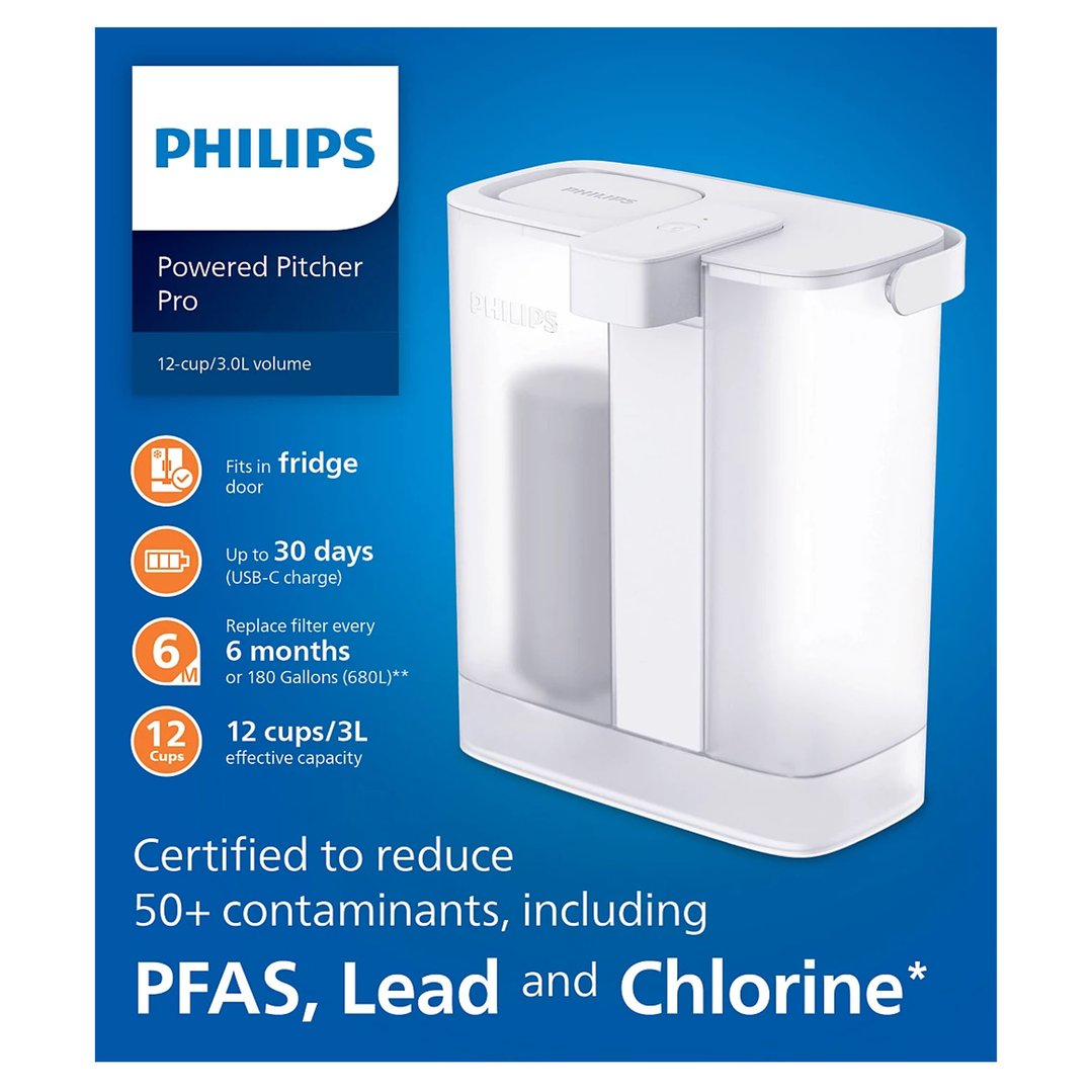 Philips Advanced Carbon Block - PFAS Pro Powered Pitcher 3.0L ADD5912WH ...