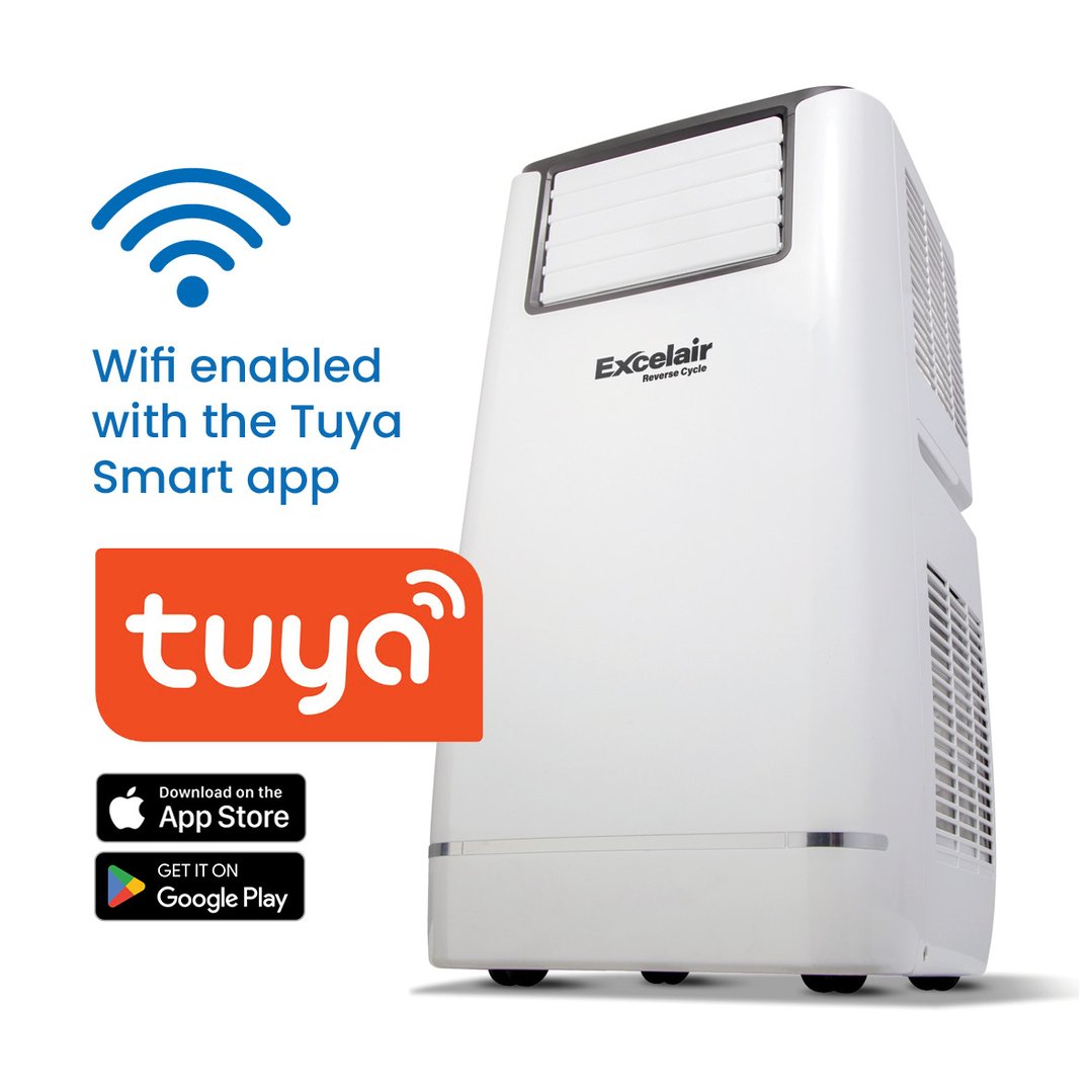 Excelair 4.1kW/3.3kW Reverse Cycle Portable Air Conditioner, White ...