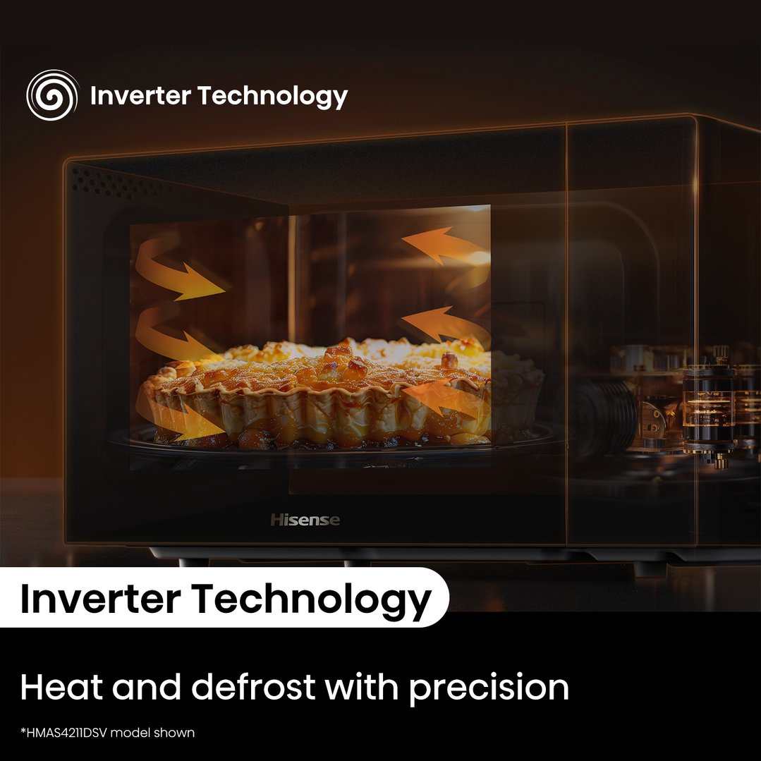 Hisense 42L 1100W Inverter Microwave - Dark Stainless Steel ...