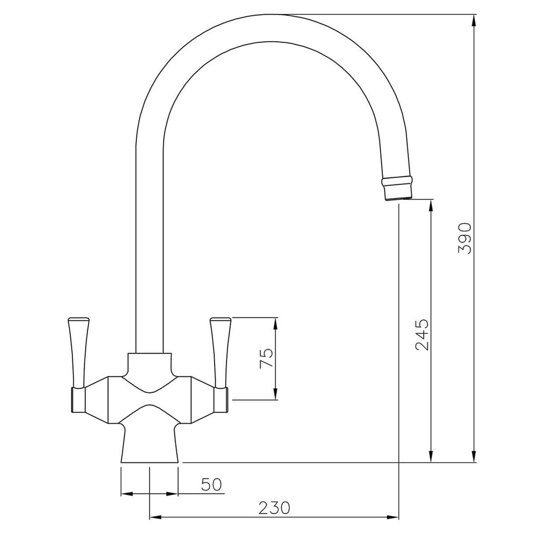 Turner Hastings Gosford Double Mixer Tap - Brushed Nickel GO202DM-BN ...