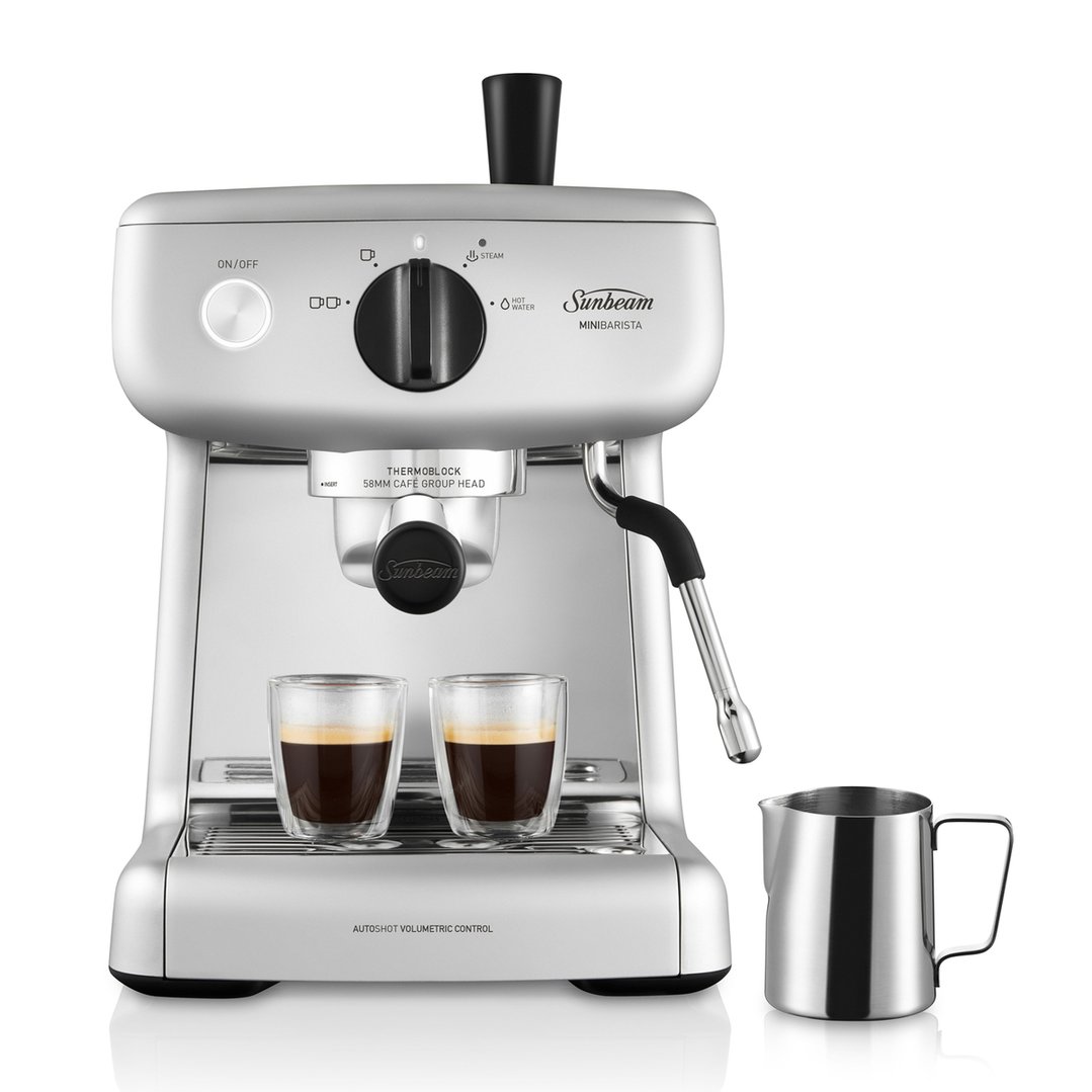Sunbeam Mini Barista Espresso Machine Silver EM4300S. - Bing Lee