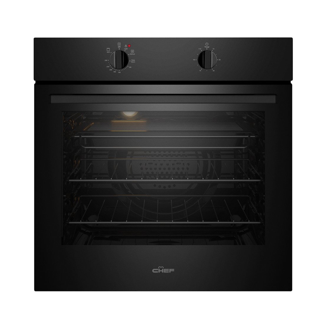 Chef 60cm Fan Forced Oven Black. CVE612DB - Bing Lee