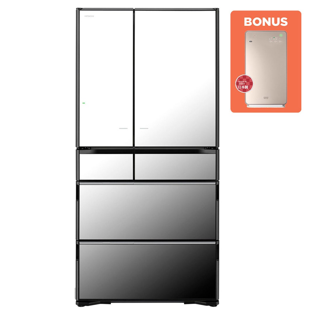 Hitachi 735L Multi Drawer French Door Fridge, Mirror Glass RZX740RAX ...