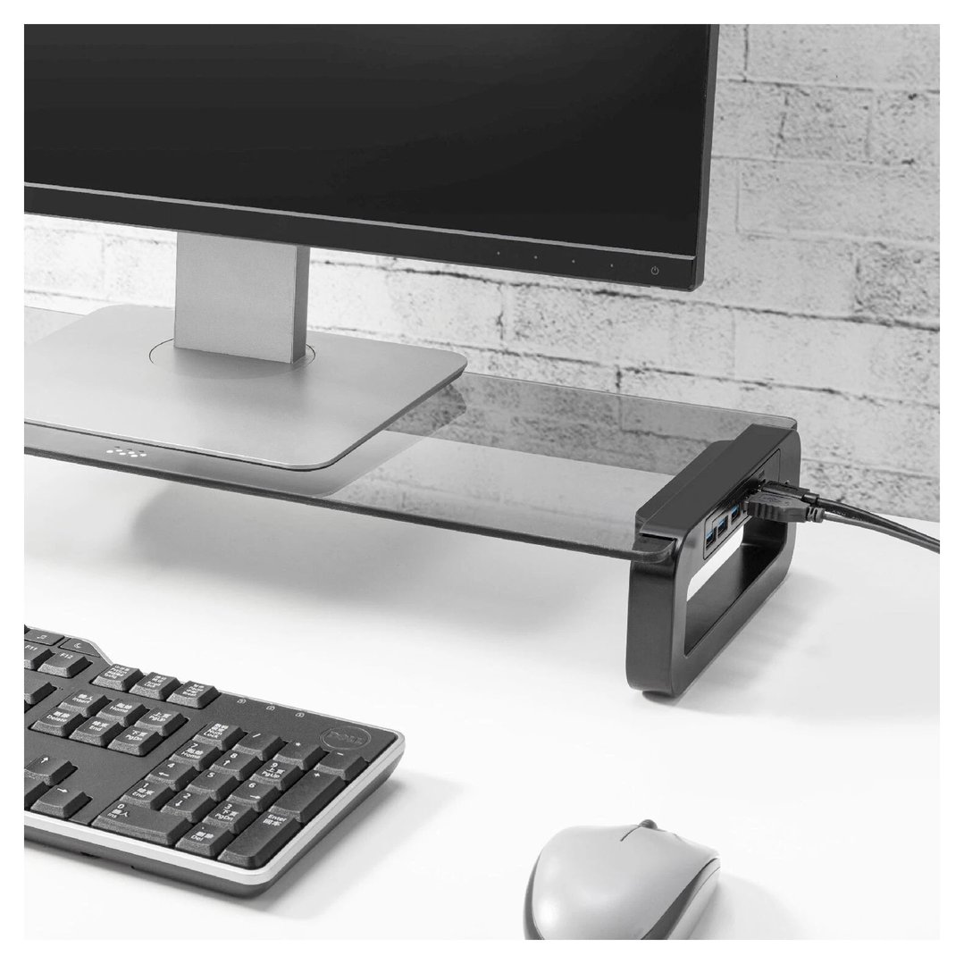 BLE Monitor Desk Stand with USB 3.0 Charging Hub BL-LDRHBK793 - Bing Lee