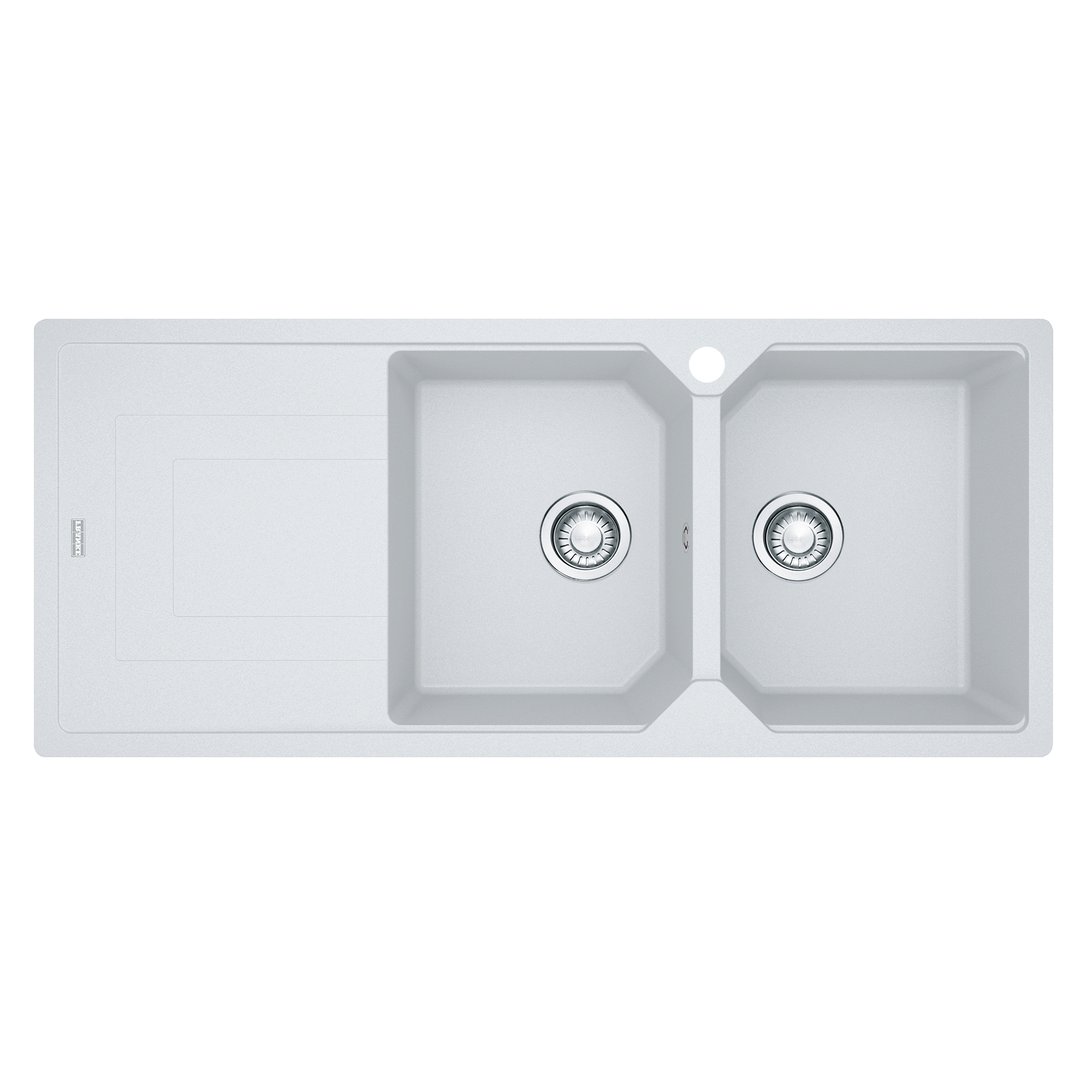 Franke URBAN Polar White LHD Double Bowl with Drainer Kit UBG621PWLHD ...