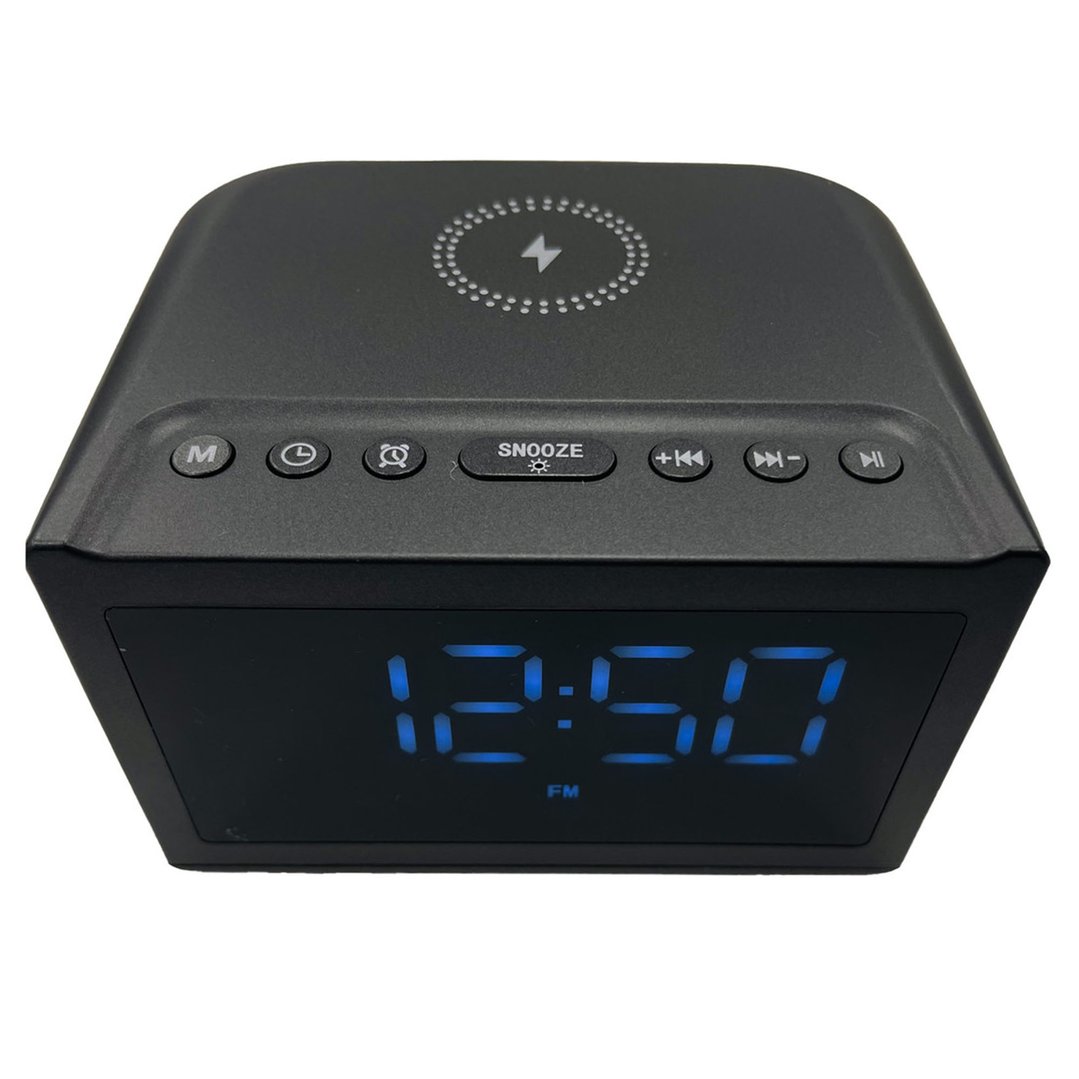 Laser Alarm Clock with Wireless Charging & Bluetooth Connectivity. SPK ...