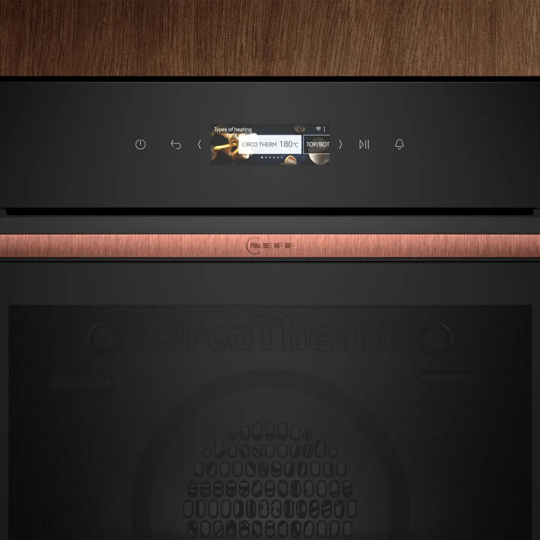 Neff Pyrolytic Slide & Hide® Oven with Brushed Bronze Side Trims ...