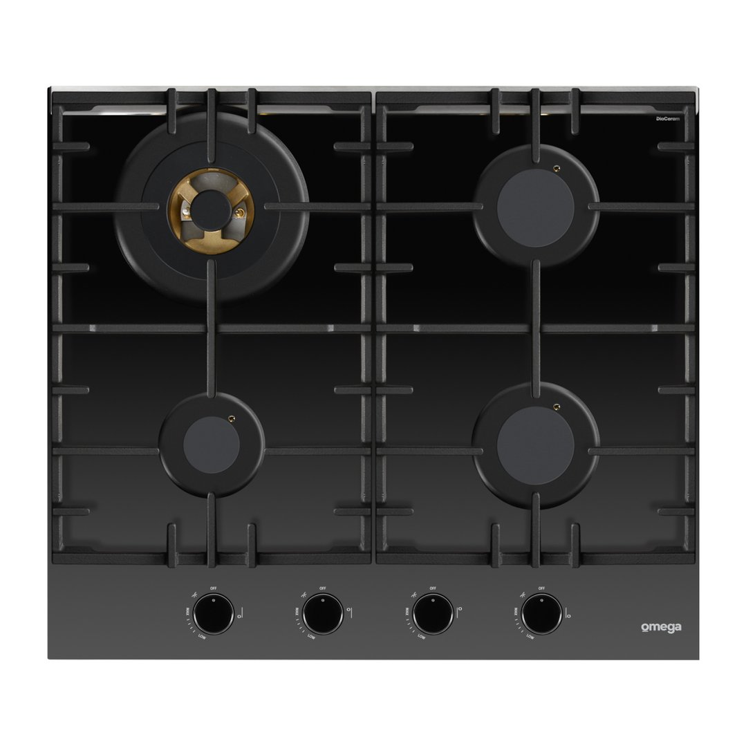Omega 60cm Gas on Glass Cooktop. OCGG604WB - Bing Lee - Bing Lee