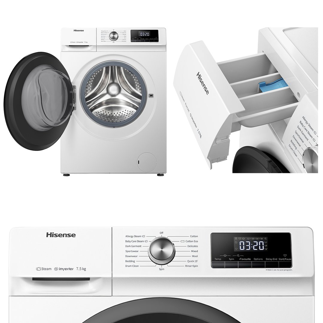 Hisense 7.5kg Front Load Washer - PureJet HWFY7514 - Bing Lee