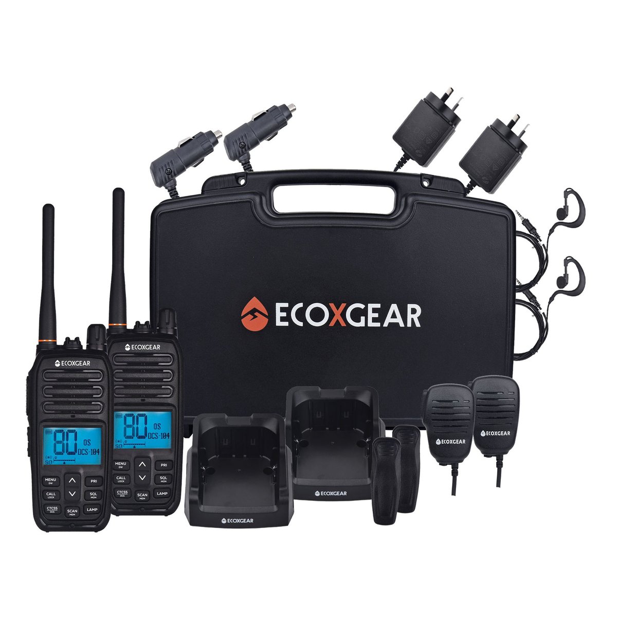ECOXGEAR TRADIE PACK UHF 5W WALKIE-TALKIES EXG500-2PK - Bing Lee