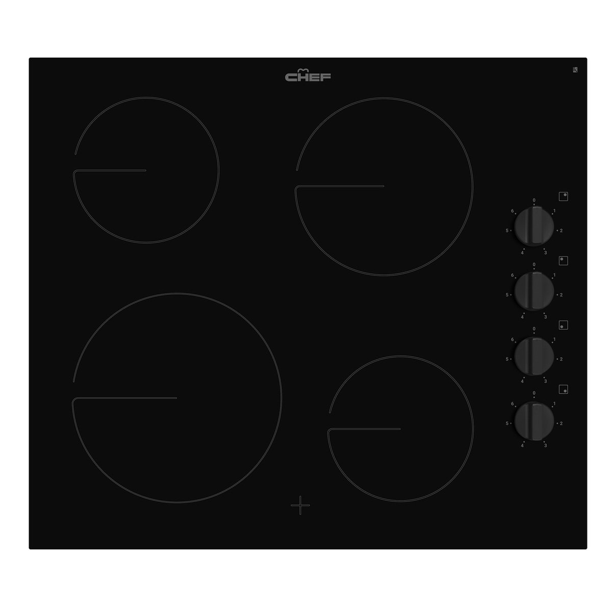 Chef 60cm 4 Zone Ceramic Cooktop CHC642BB - Bing Lee