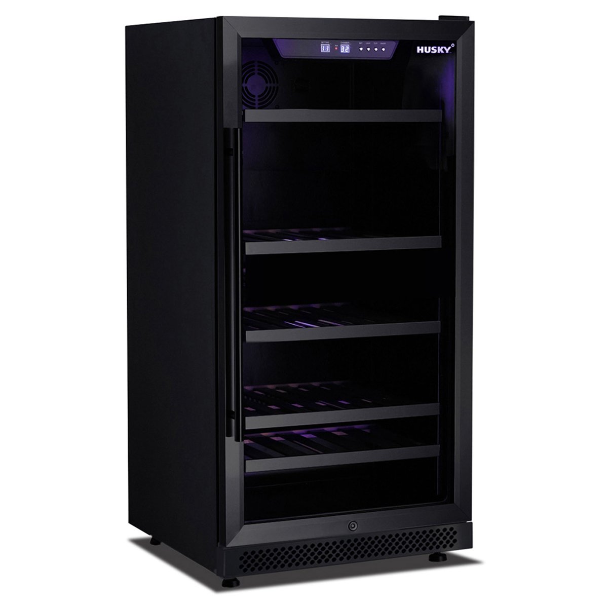 Husky Riserva 240L Dual Zone Wine Fridge in Black HUSWS72DMBZY. - Bing Lee