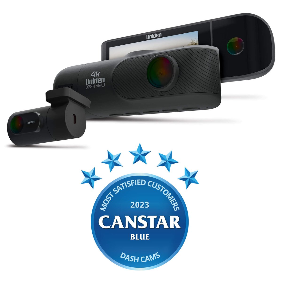 Uniden 3-In-1 Dash Camera - 4K Ultra HD Smart Dash Cam with FULL HD ...