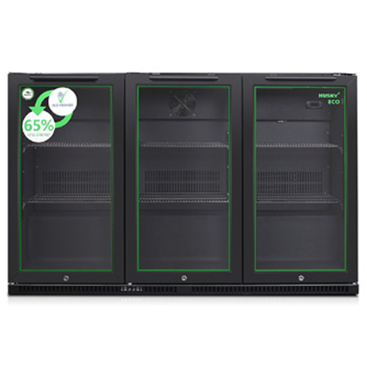 Husky 280L Eco Triple Door Back Bar Drinks Chiller - Black ...