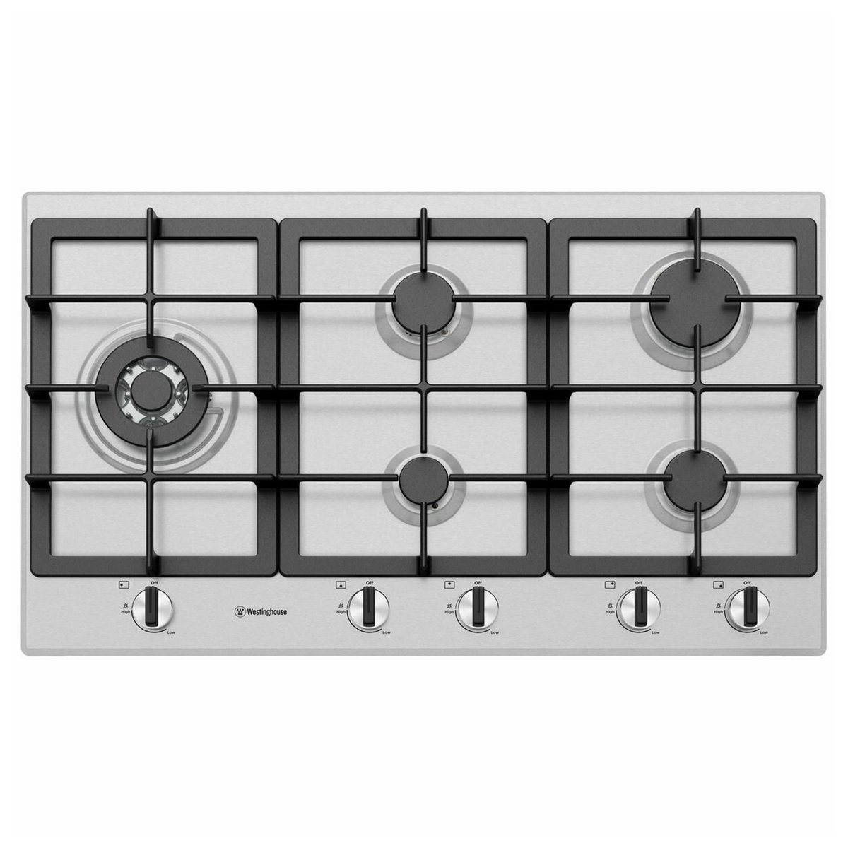 Westinghouse 90cm 5 Burner Gas Cooktop WHG954SC - Bing Lee