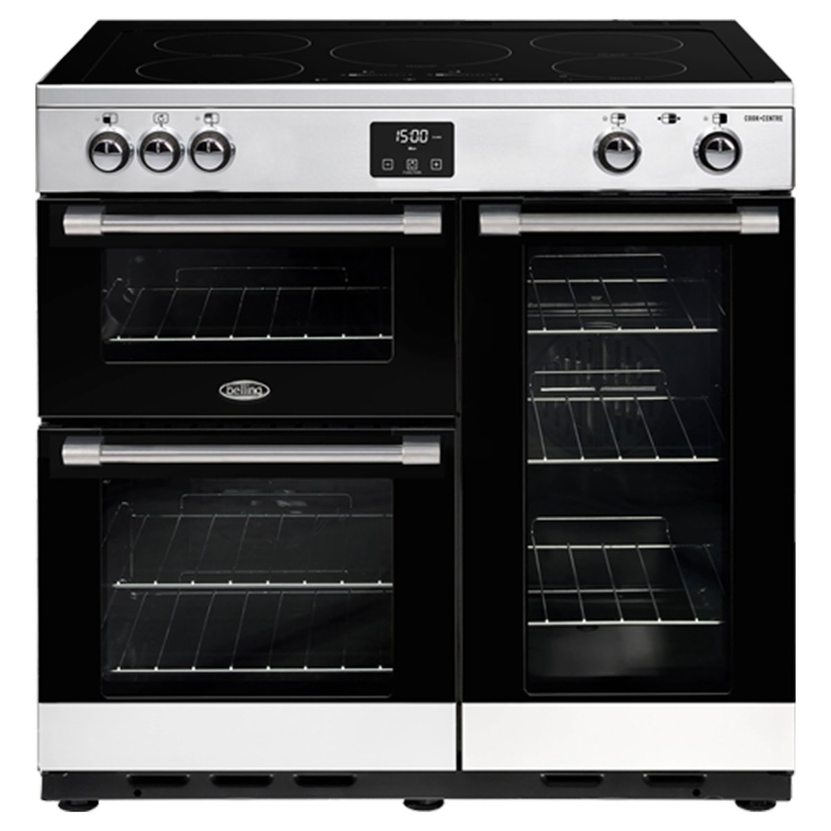Belling CookCentre Deluxe 90cm Induction Range Cooker - Stainless Steel ...
