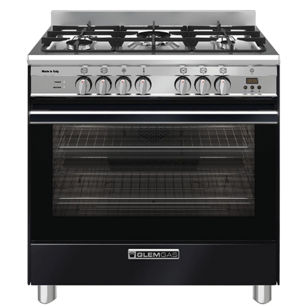 Glem Gas 80cm Matte Black Dual Fuel cooker GA865GEMB - Bing Lee - Bing Lee