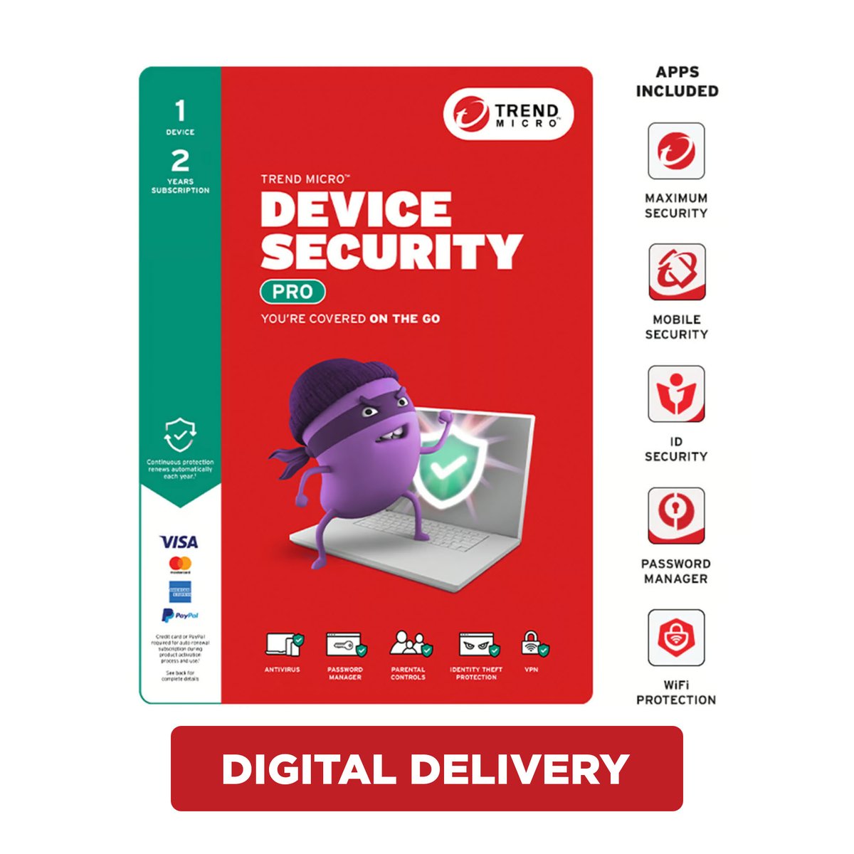 Trend Micro Security Suite Pro - 1 Device 2 Year 9337694076167 - Bing Lee