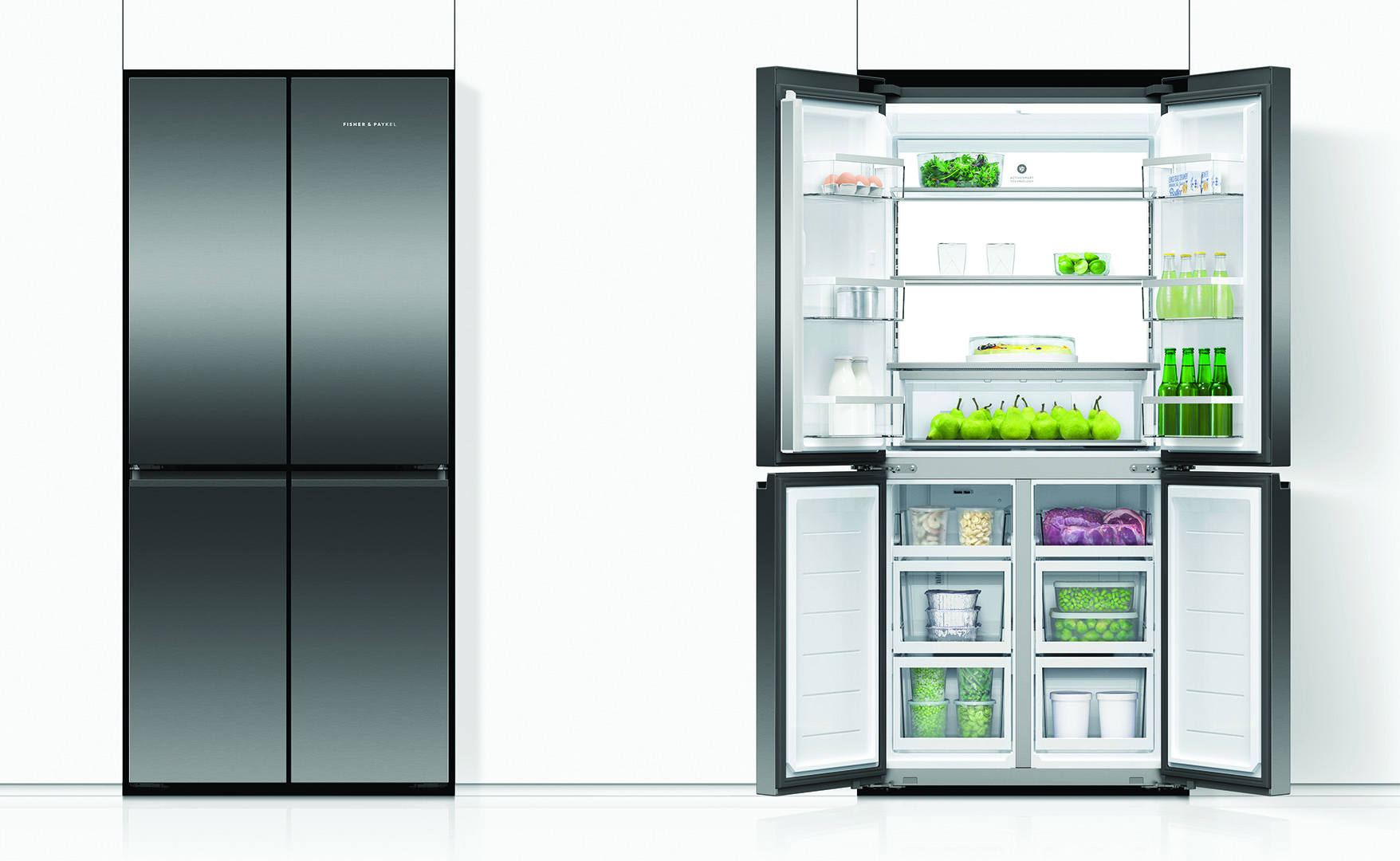 Fisher & Paykel 498L Series 7 Quad Door Refrigerator Freezer RF500QNB1 - Bing Lee