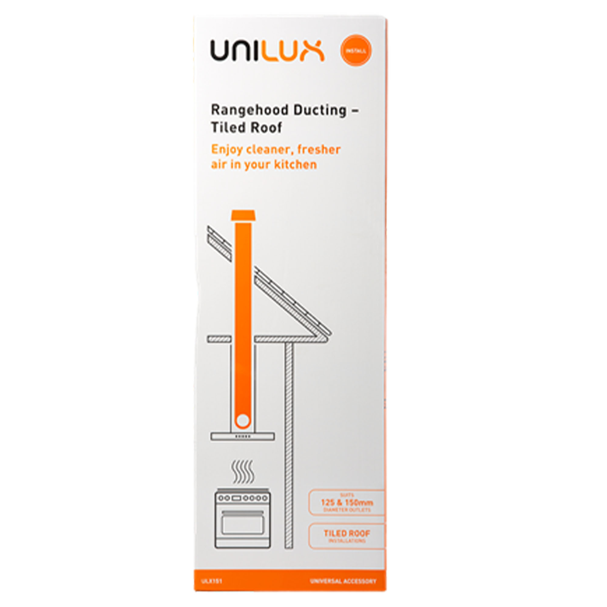 Unilux Range hood Ducting -Tiled Roof 125-150mm ULX151 - Buy Online ...
