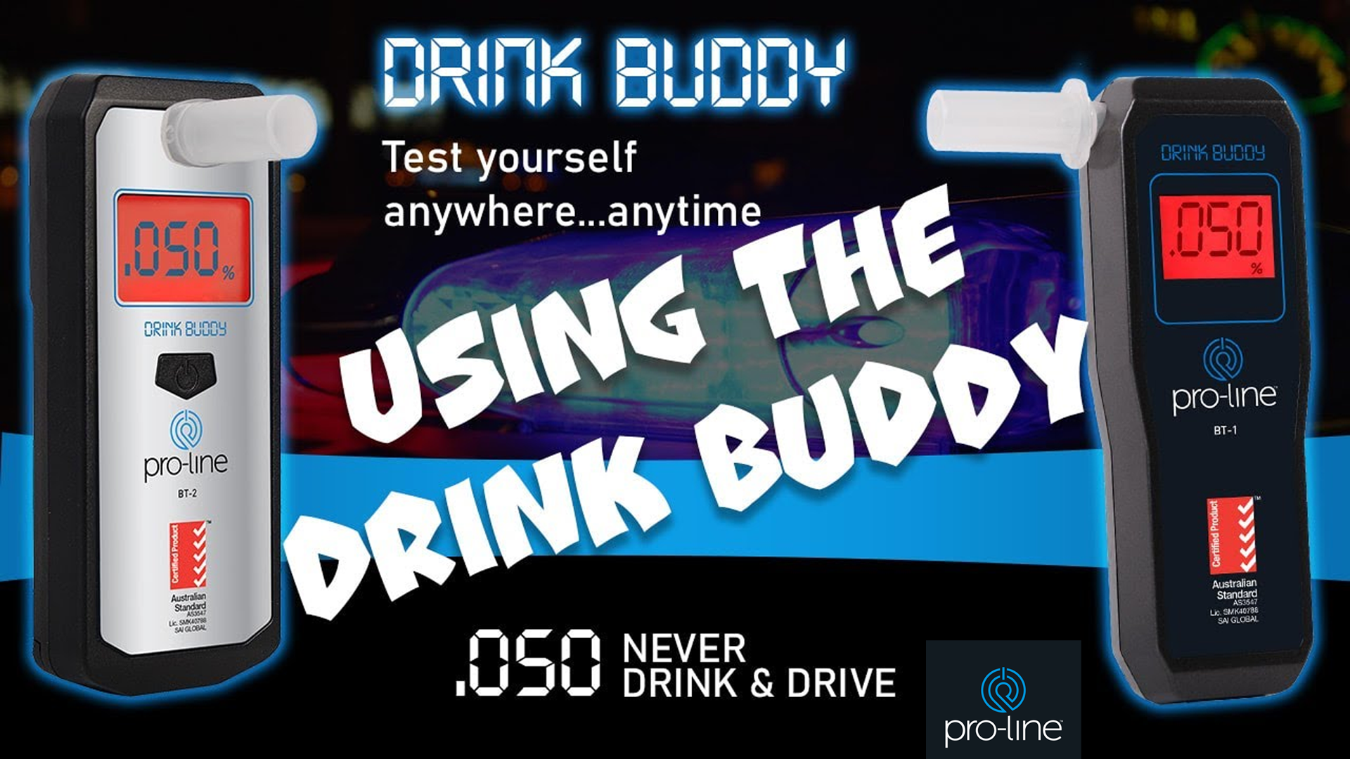 Proline Drink Buddy Personal Breathalyser BT-2 - Bing Lee