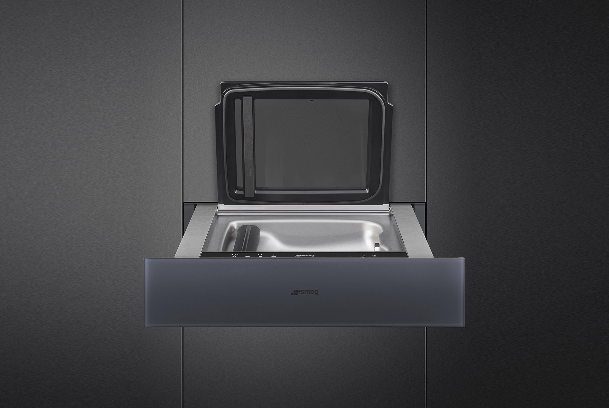 Smeg Linea 15cm Vacuum Drawer - Neptune Grey CPV115G. - Bing Lee