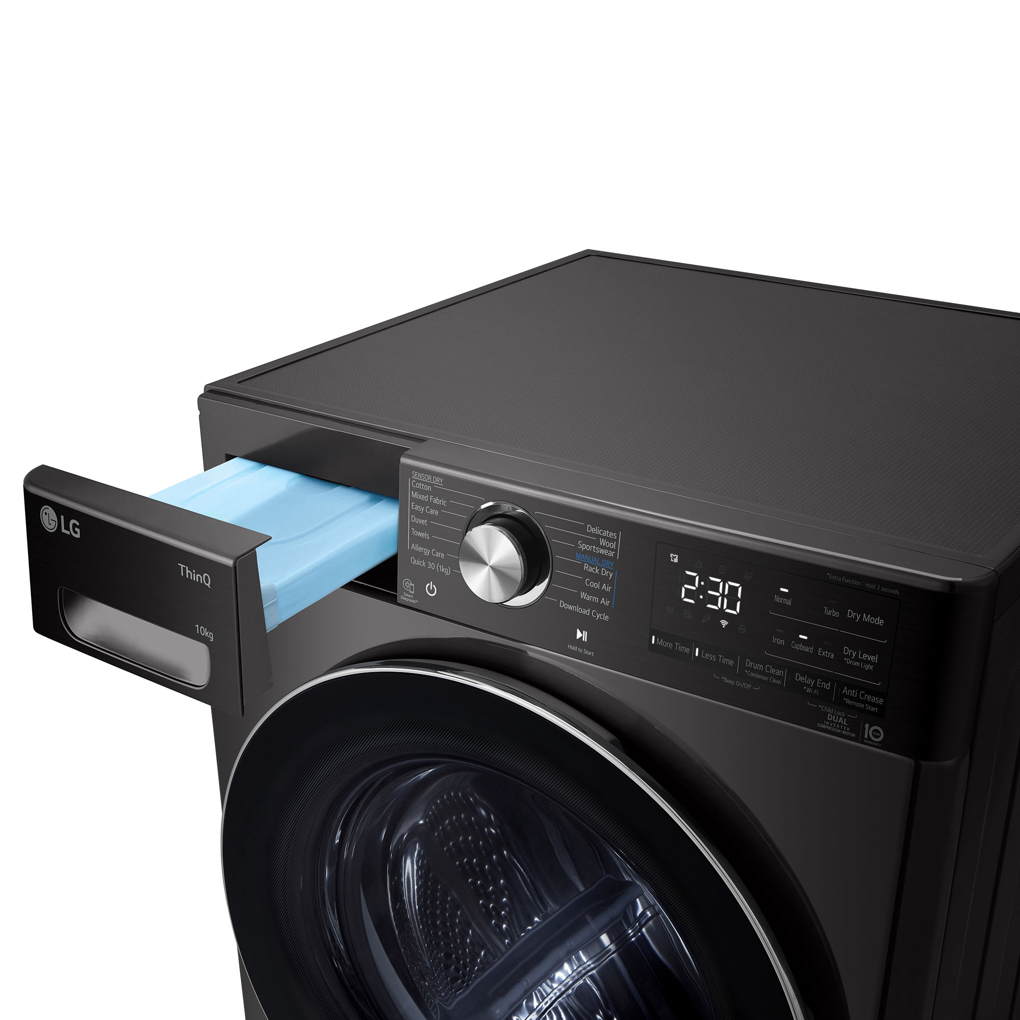 LG 10kg Series 10 Heat Pump Dryer with Inverter Control Black Steel ...